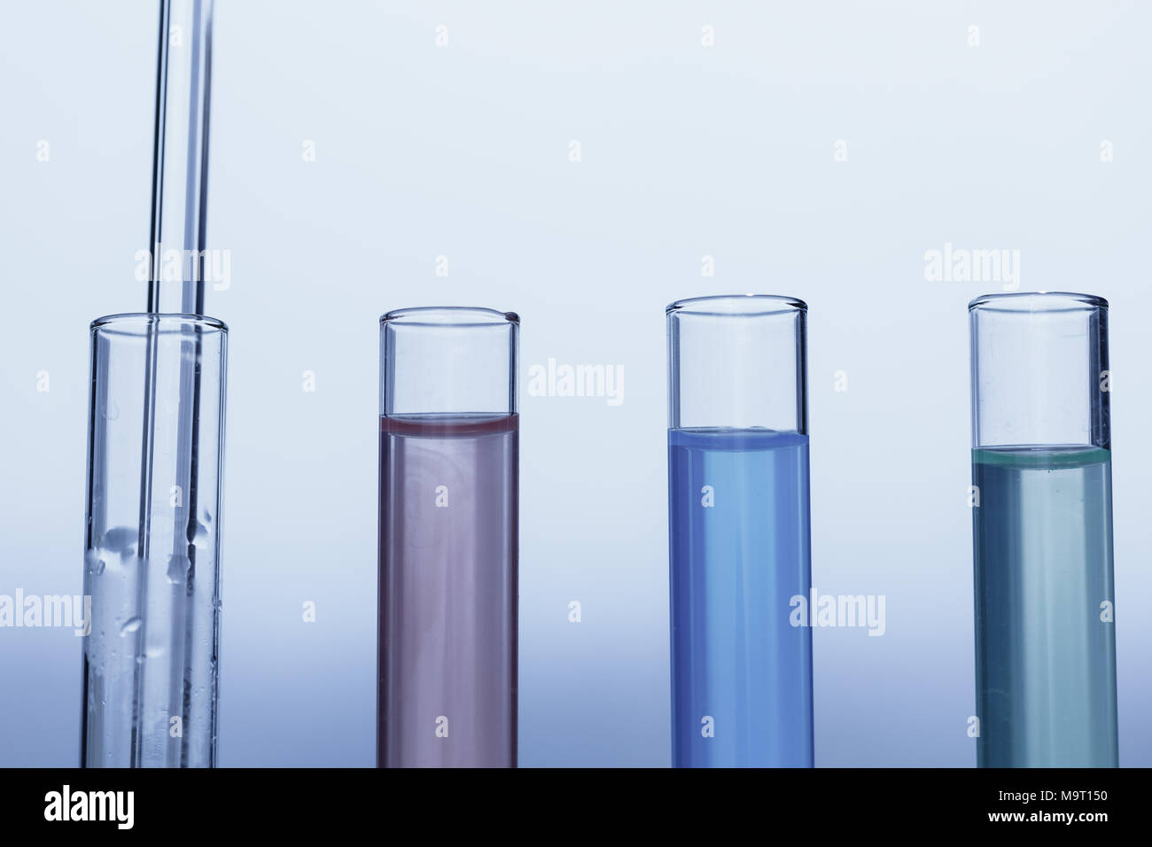 Various colors of reagents in vitro, biochemical experiments Stock ...