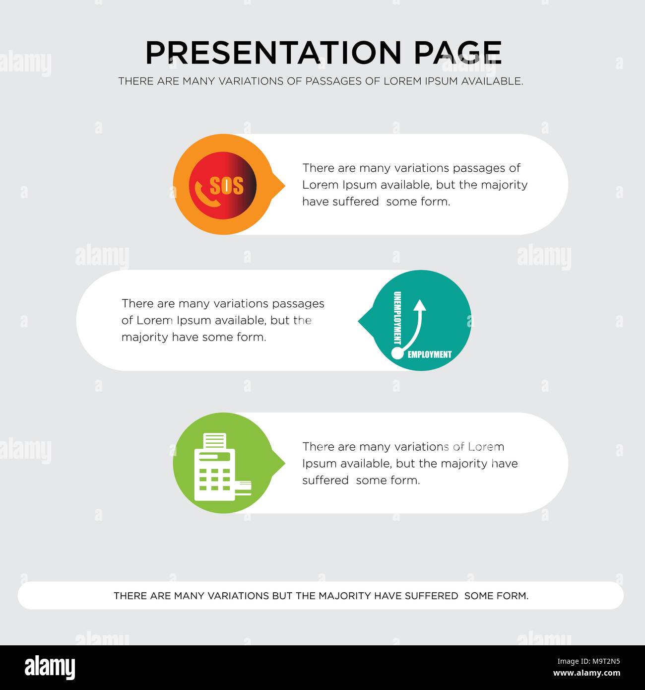 pos, unemployment, sos presentation design template in orange, green ...