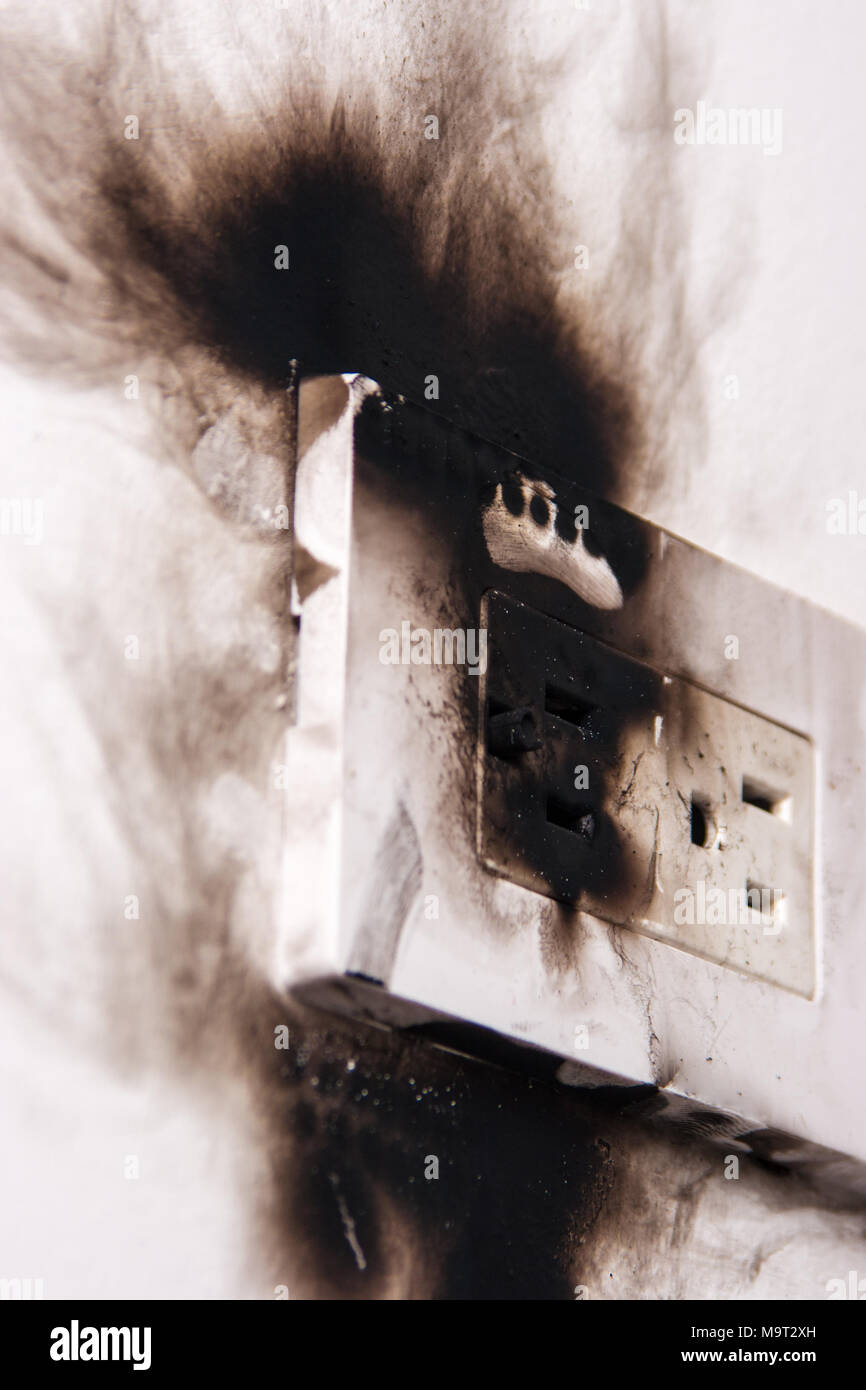 electrical failure in power outlet isolated Stock Photo - Alamy