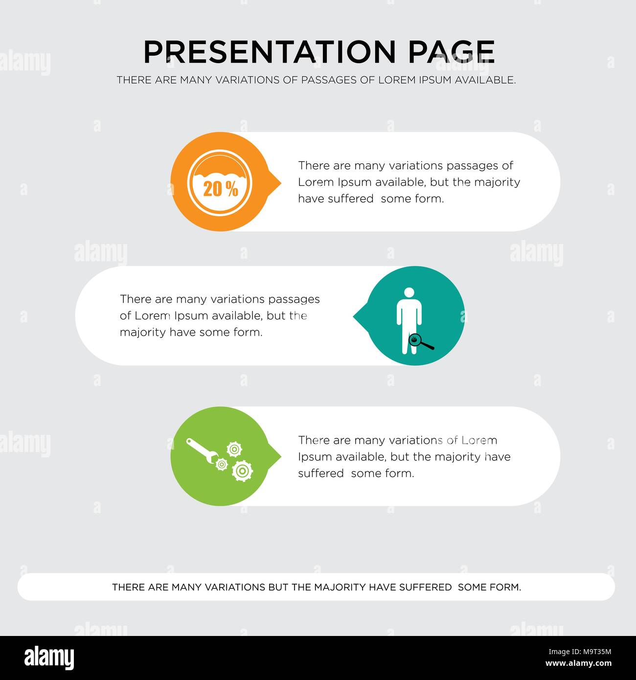 implement, inflammation, presentation design template in orange, green ...