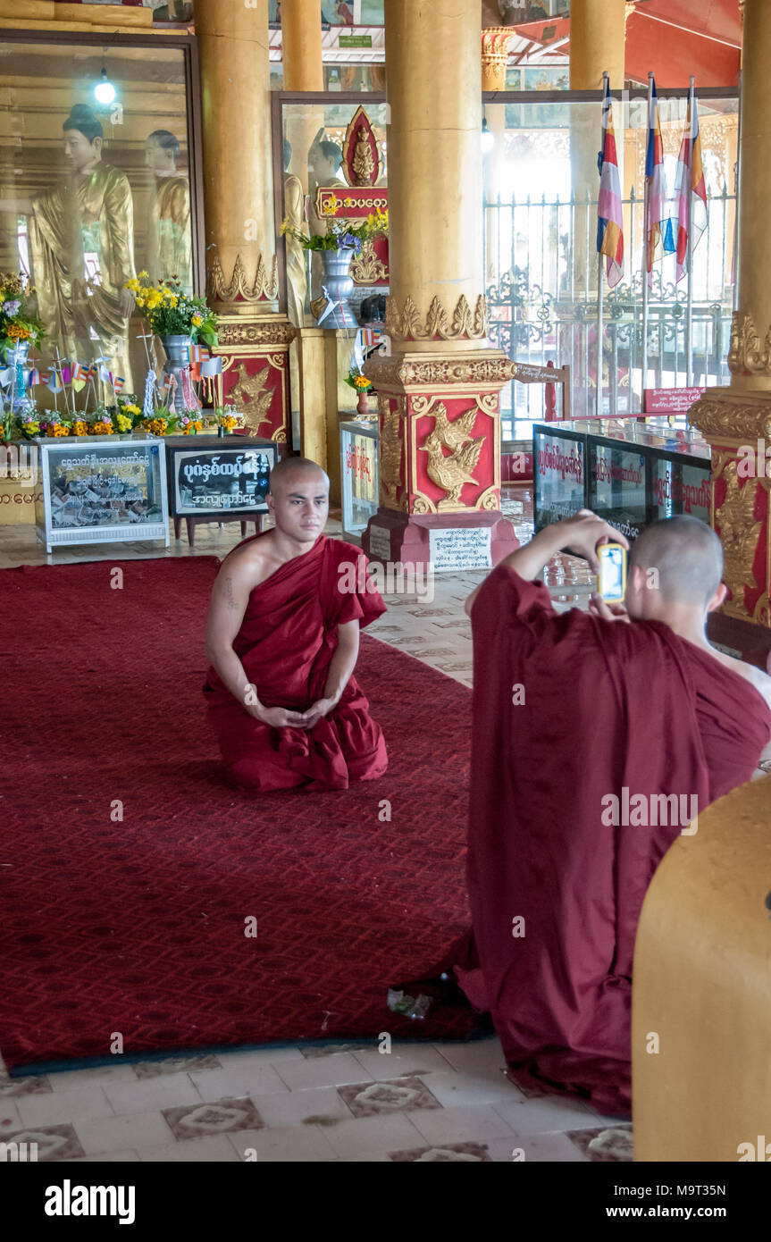 Modern monks with smartphones Stock Photo - Alamy