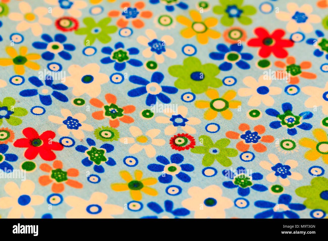 Colorful flower design fabric Stock Photo - Alamy