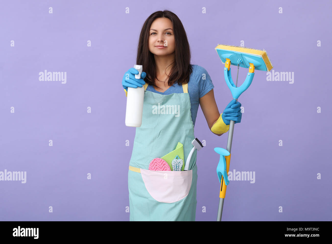 Household. Housemaid at daily work Stock Photo - Alamy