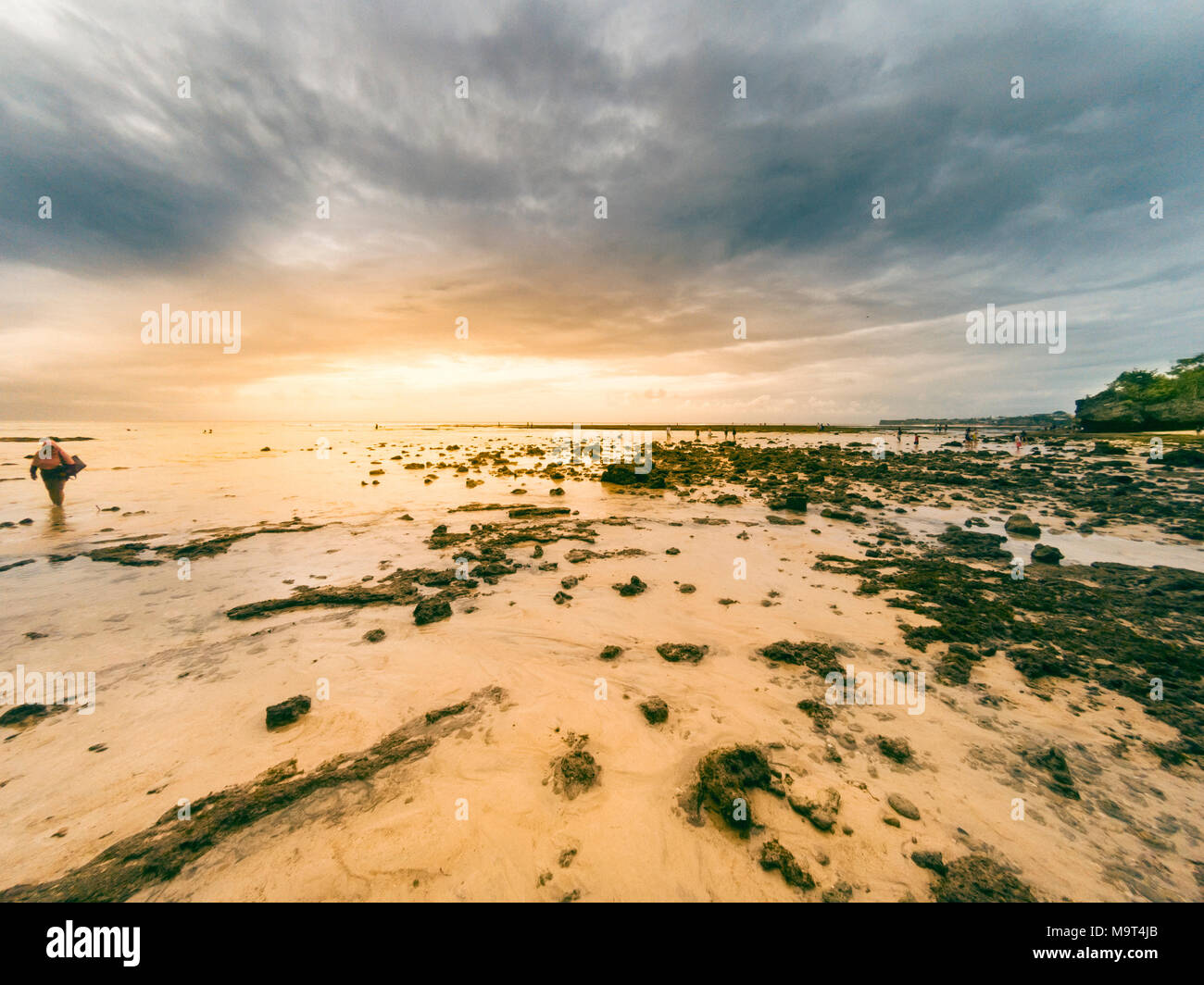 Padang padang beach and ocean tide landscape at Bali Indonesia Stock ...