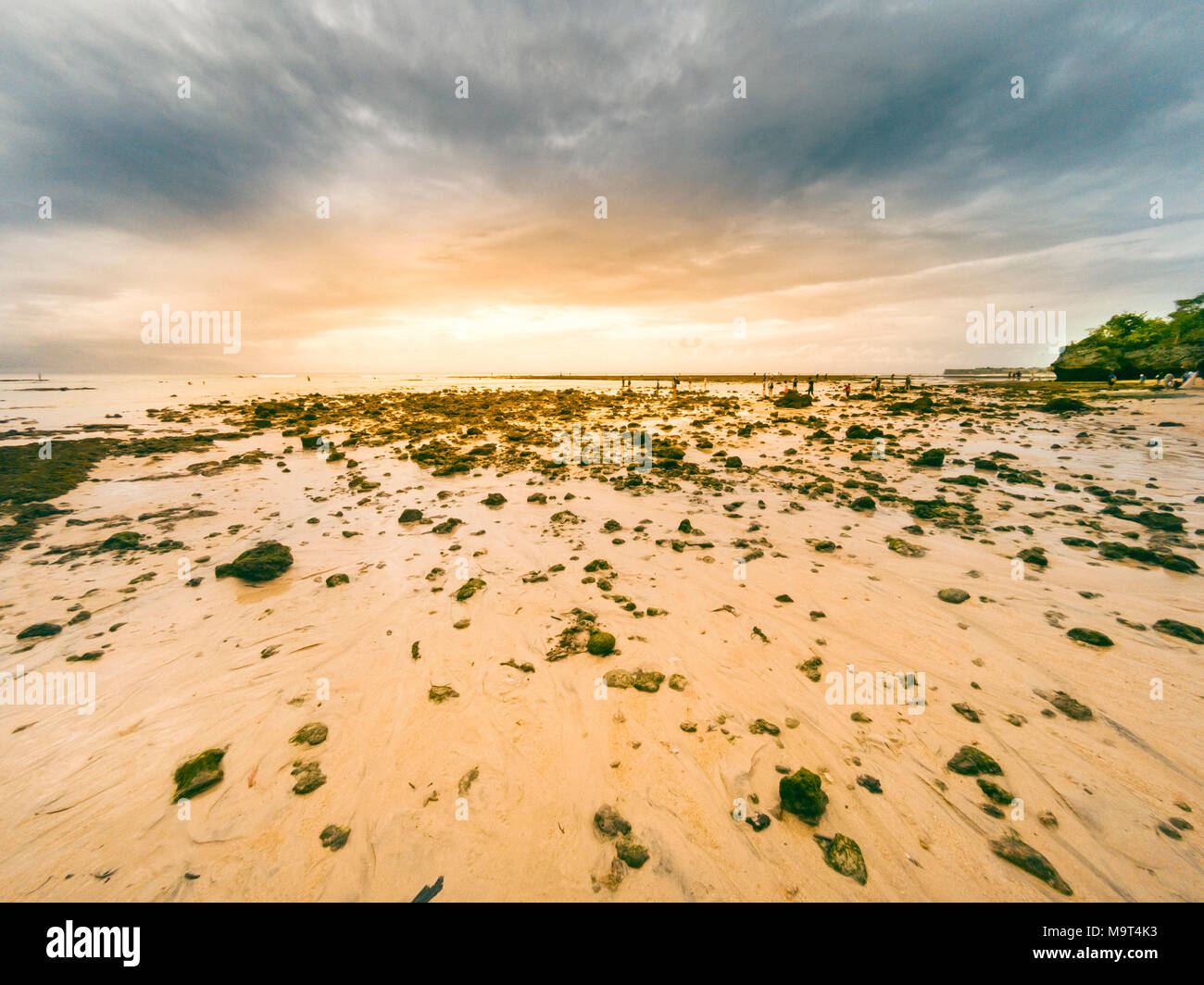 Padang padang beach and ocean tide landscape at Bali Indonesia Stock ...