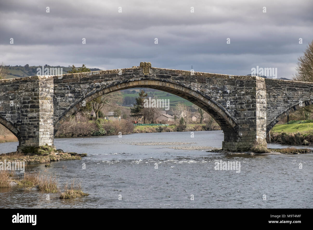 Pont Fawr, A Narrow three arch stone bridge in the Welsh town of ...