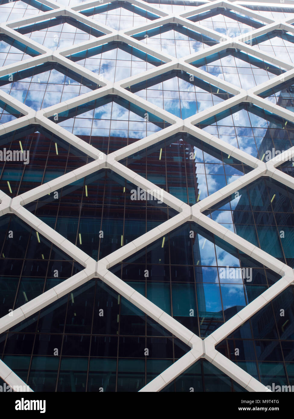 Office Building Windows With A Pattern Of Lines Across Them Stock Photo ...