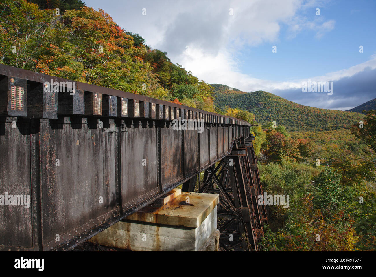 Side view of Frankenstein Trestle along the old Maine Central Railroad ...