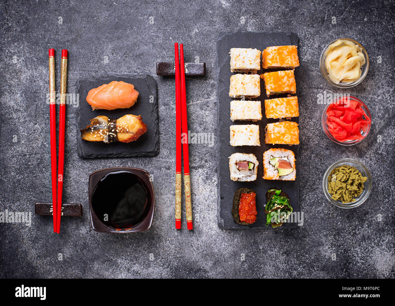 Sushi restaurant table setting hi-res stock photography and images - Alamy