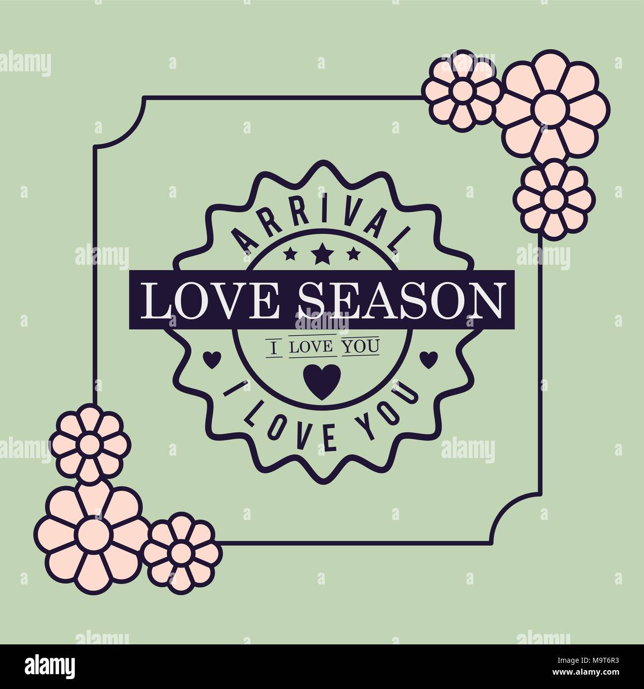 love season floral seal card design Stock Vector Image & Art - Alamy