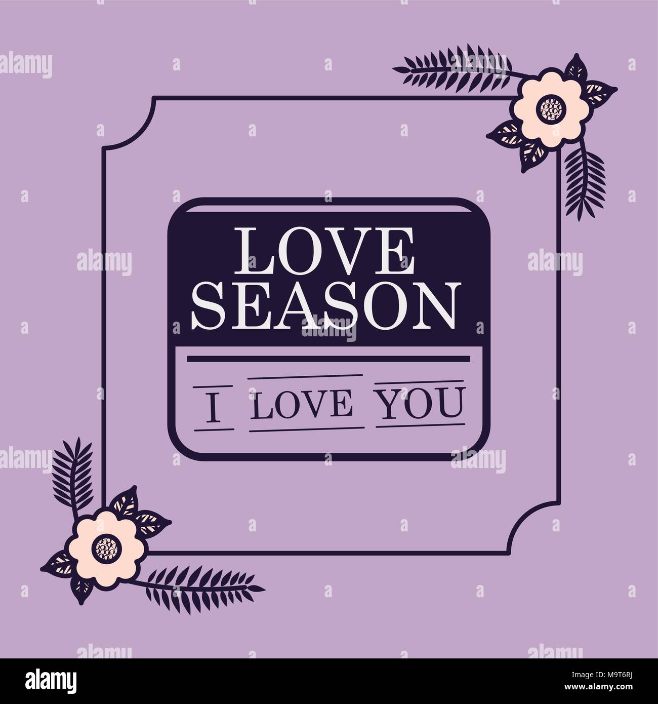 love season floral seal card design Stock Vector Image & Art - Alamy
