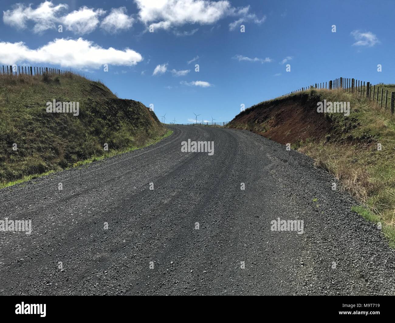 Gravel path through Farmland in New Zealand Stock Photo - Alamy