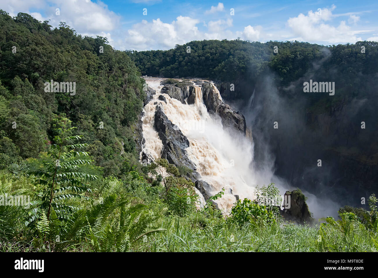 Barron Falls or Din Din Falls in full flood, Kuranda after tropical ...