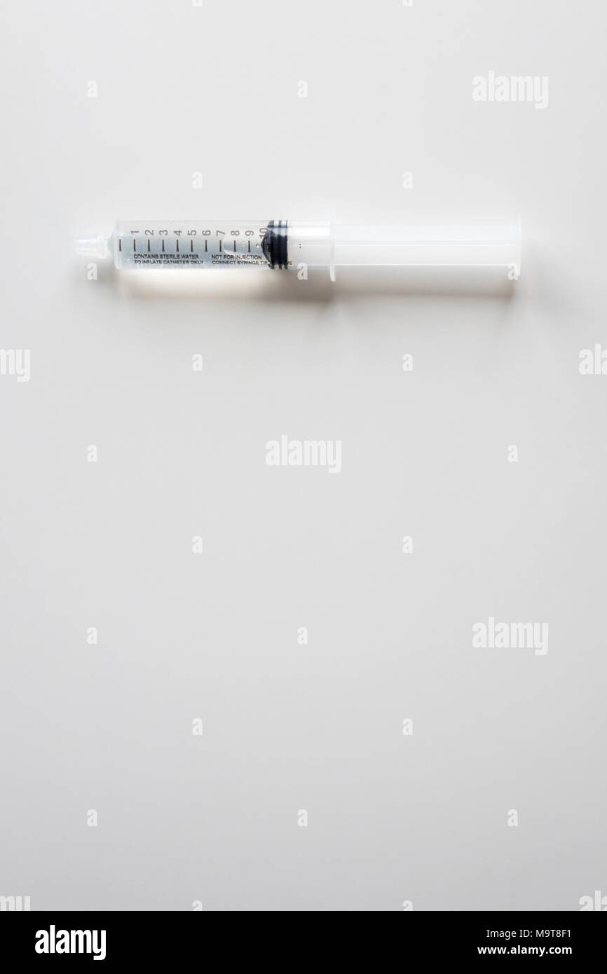 Syringe containing sterile water for catheter use Stock Photo - Alamy
