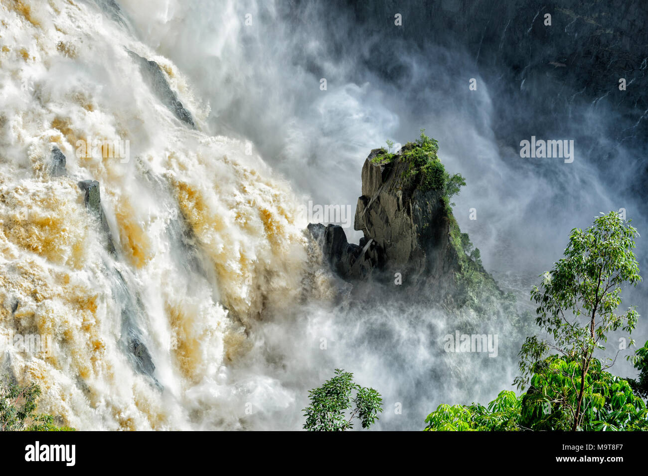 Barron Falls or Din Din Falls in full flood, Kuranda after tropical ...