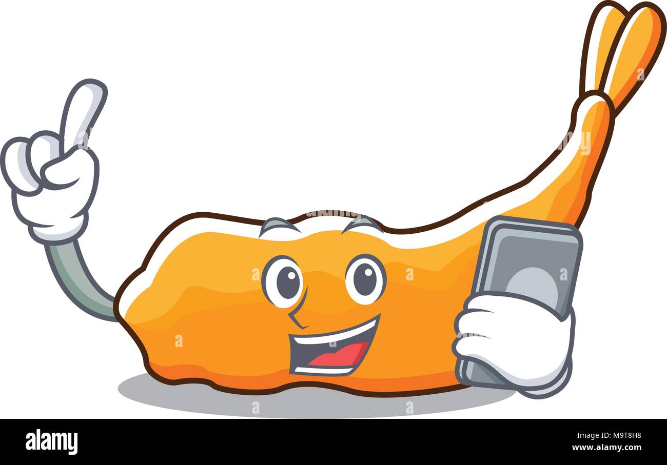 With phone tempura character cartoon style Stock Vector Image & Art - Alamy