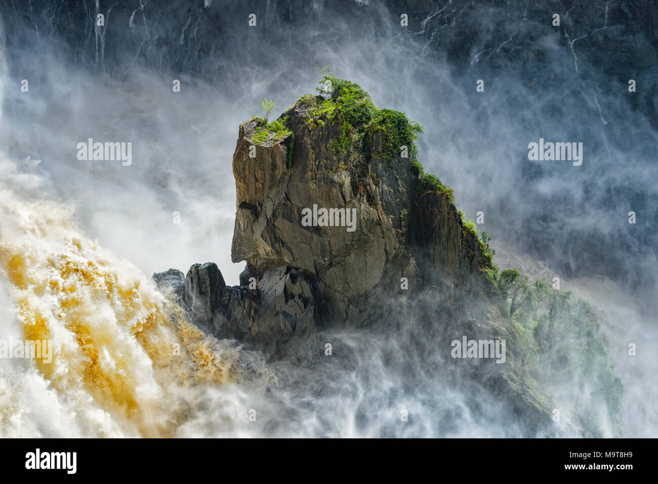 Barron Falls or Din Din Falls in full flood, Kuranda after tropical ...
