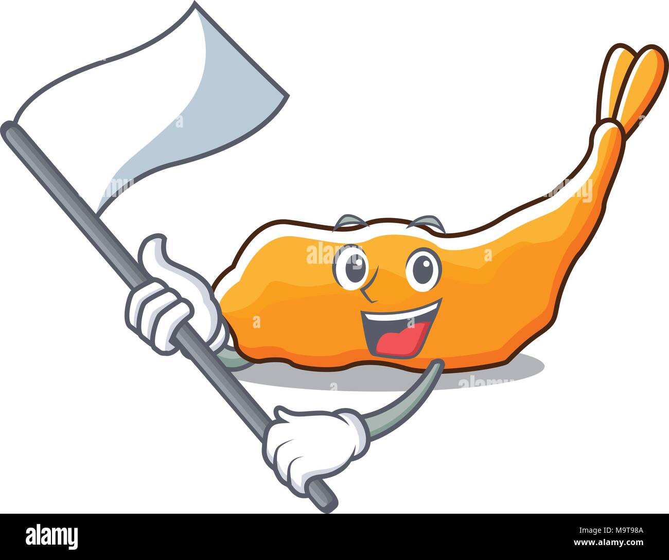 With flag tempura mascot cartoon style Stock Vector Image & Art - Alamy