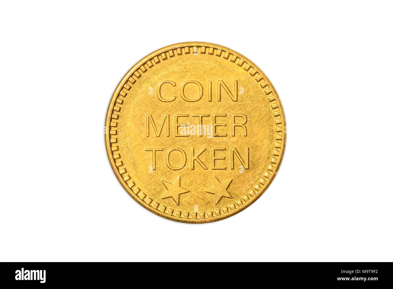 American golden coin meter token with the side of gold stars of America ...
