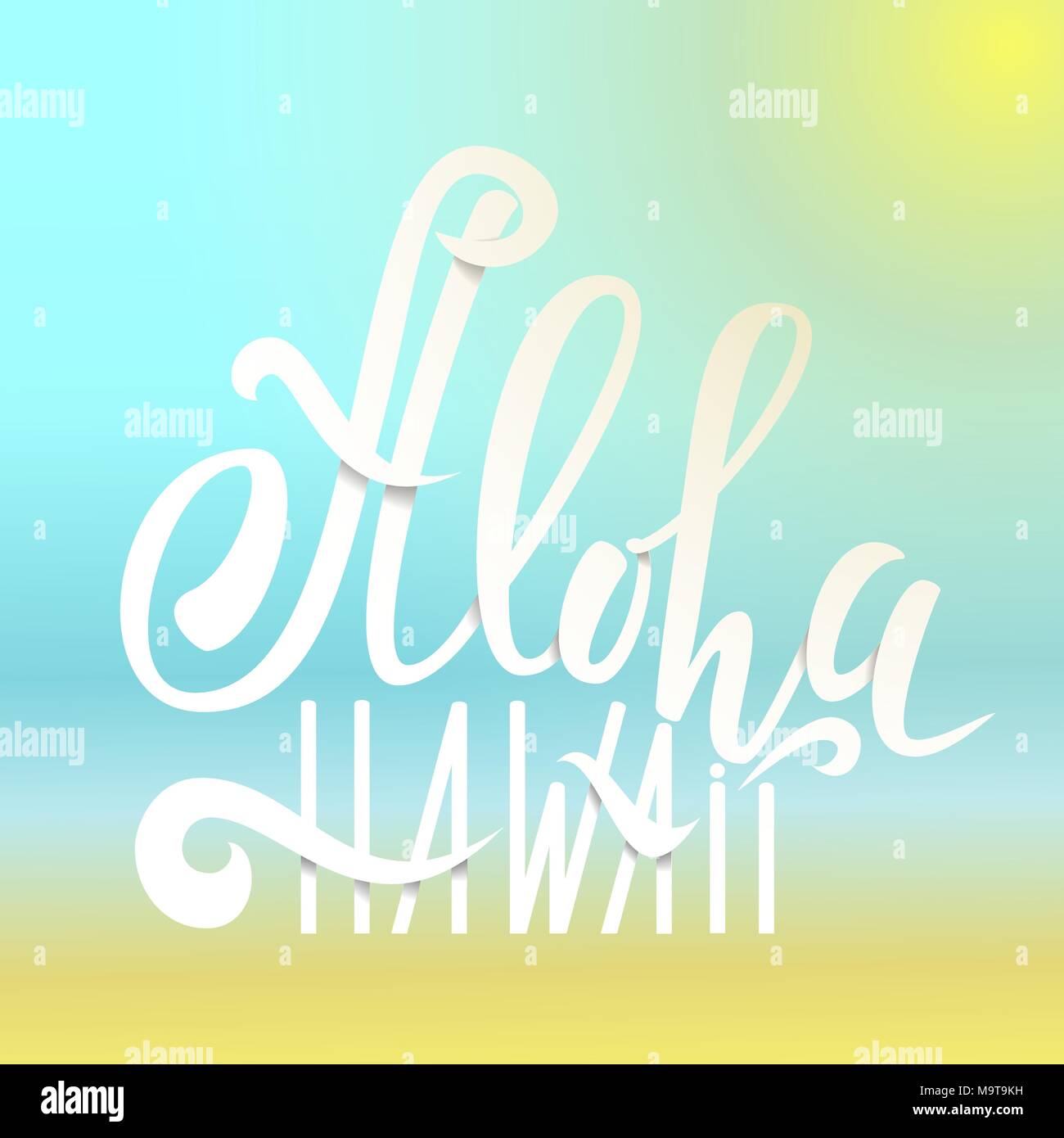 Aloha Hawaii lettering. Holiday inscription. Vector illustration Stock ...