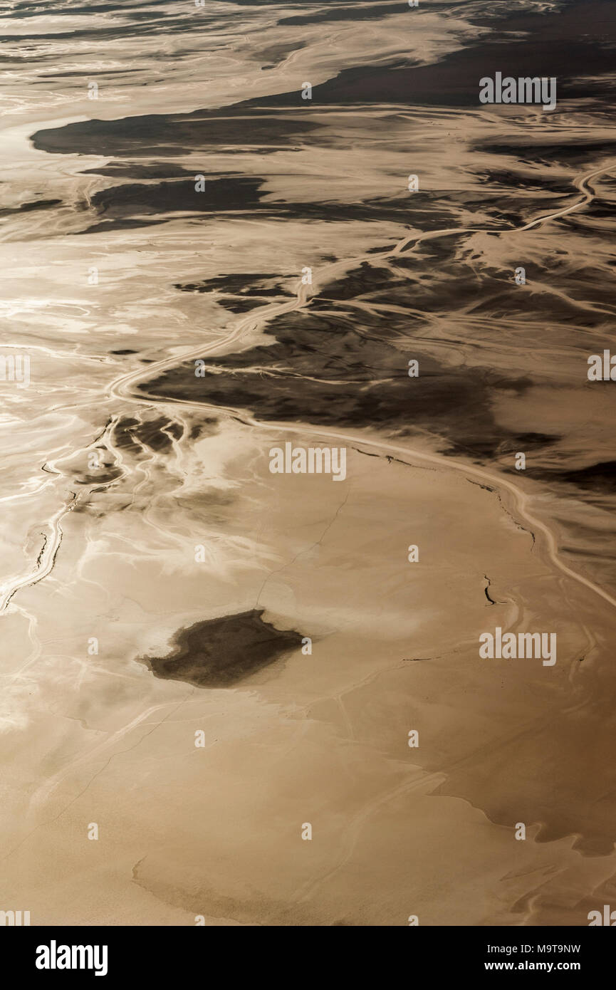 Beautiful abstract landscape image of light reflecting on salt flats ...