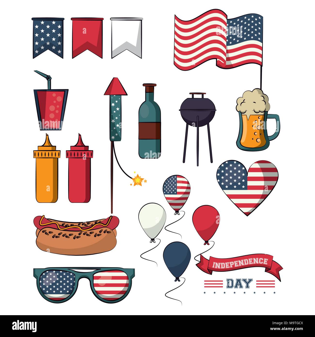 Independence day collection Stock Vector Image & Art - Alamy