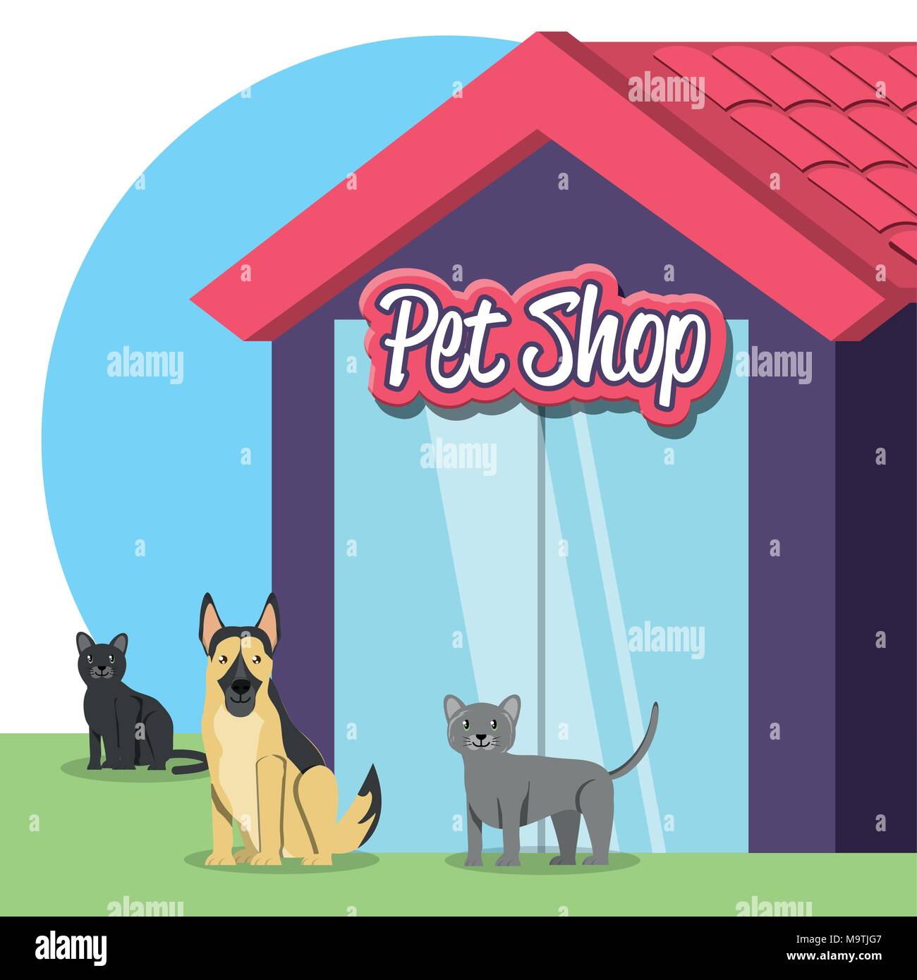 pet shop building facade vector illustration design Stock Vector Image ...