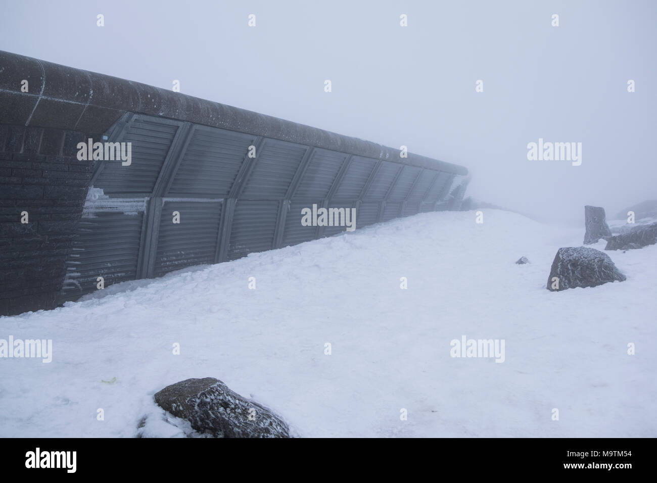 Snowdon Summit Station and Cafe, Snowdonia, North Wales, UK Stock Photo ...