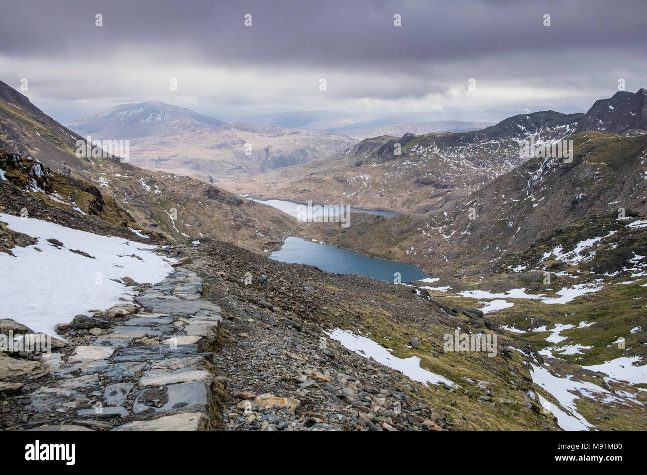 The Miners Path leading to Mount Snowdon, Snowdonia, North Wales, UK ...