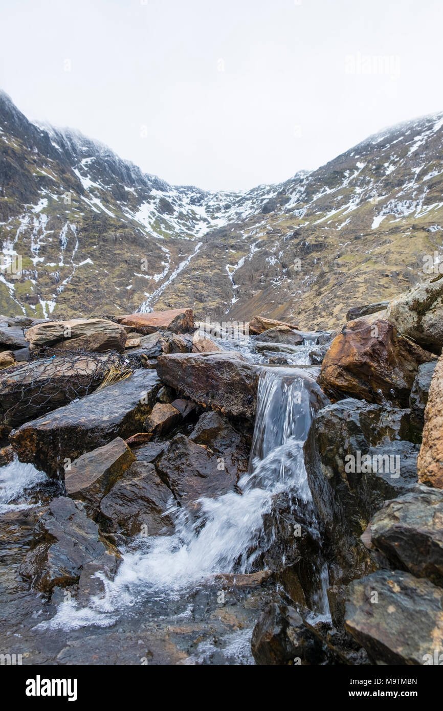 The Miners Path leading to Mount Snowdon, Snowdonia, North Wales, UK ...