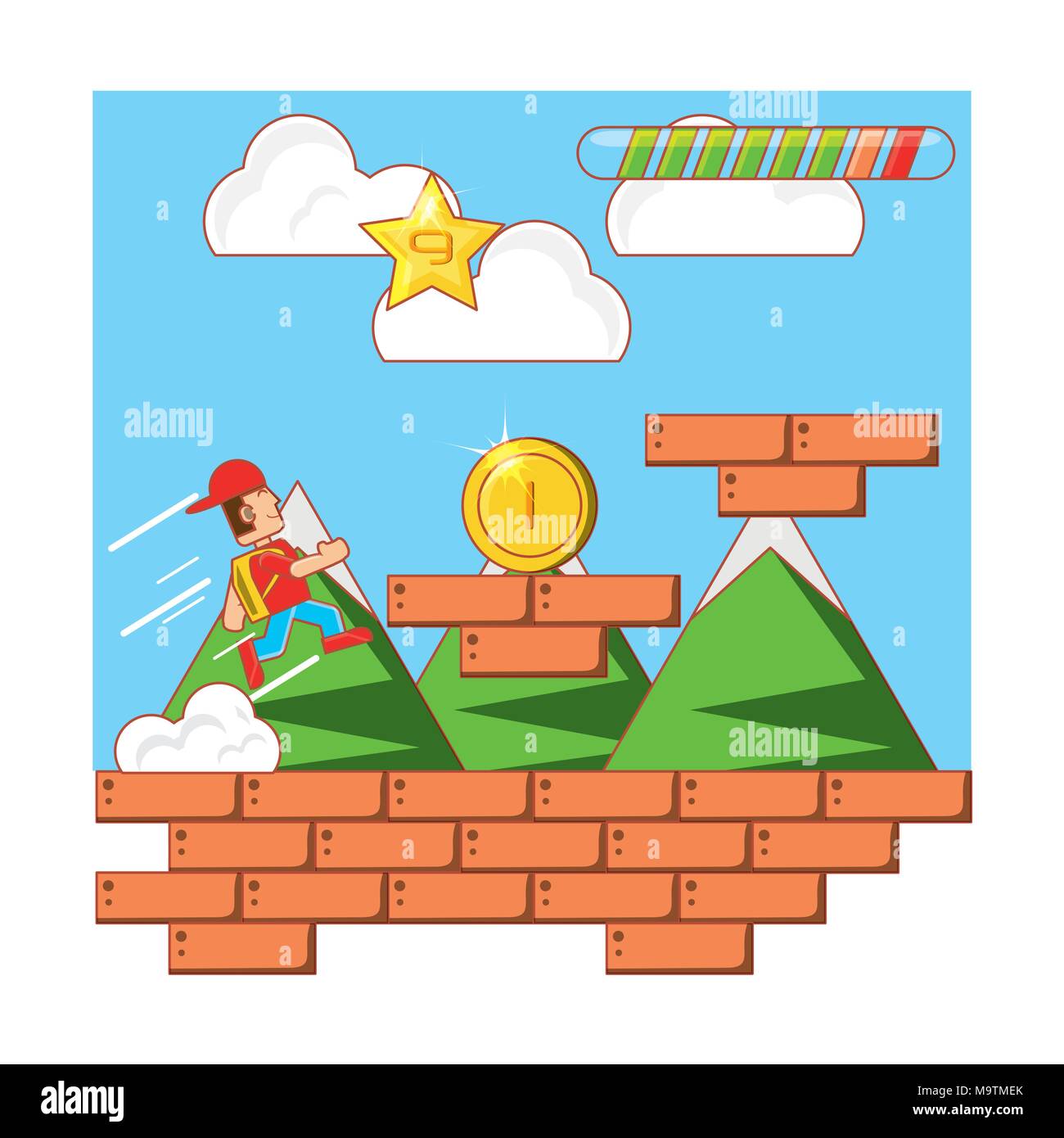video game scene interface vector illustration design Stock Vector ...