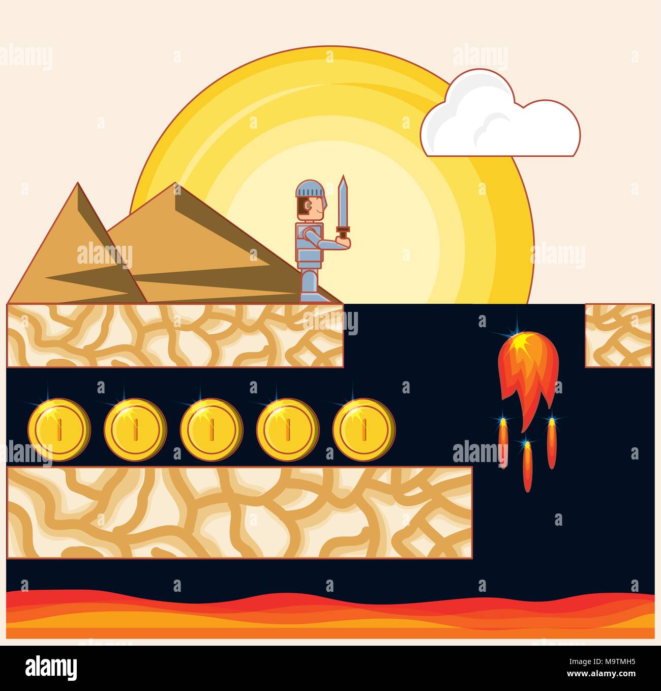 video game scene interface vector illustration design Stock Vector ...