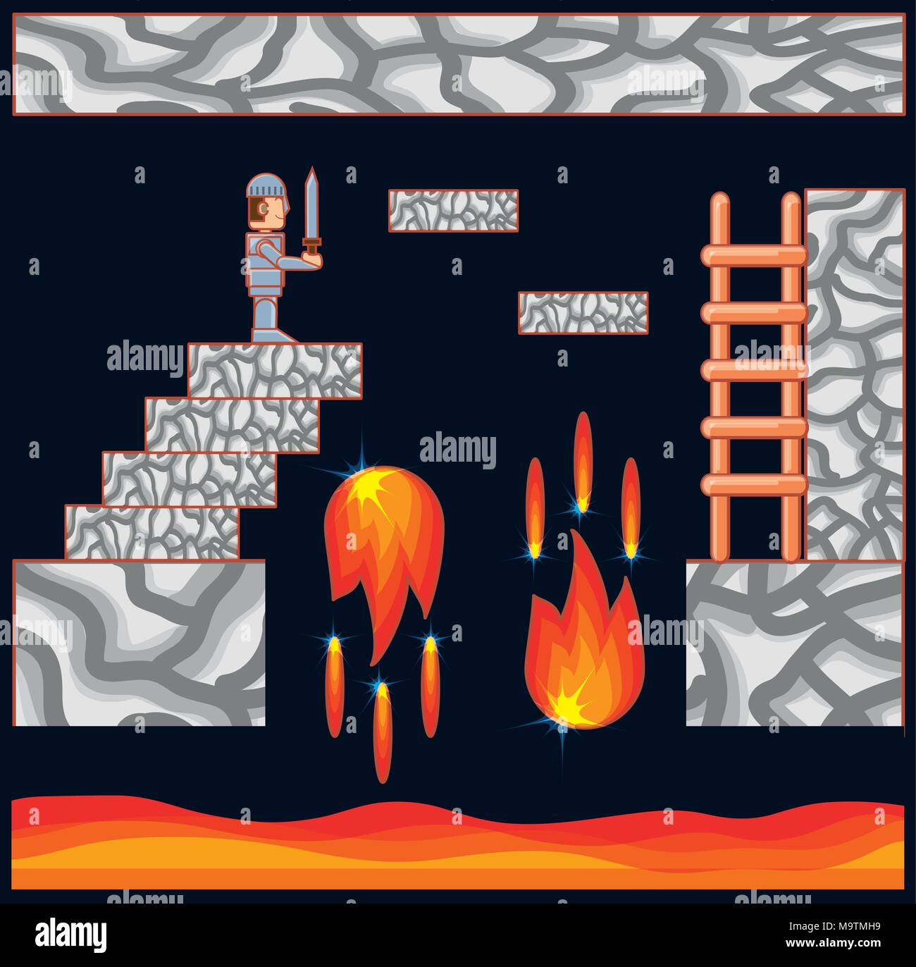 video game scene interface vector illustration design Stock Vector ...