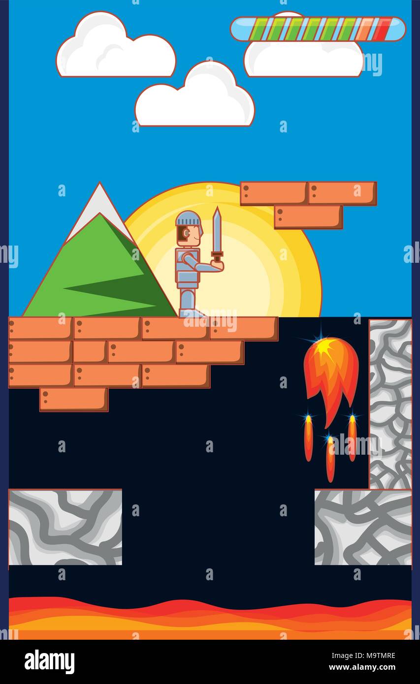 video game scene interface vector illustration design Stock Vector ...