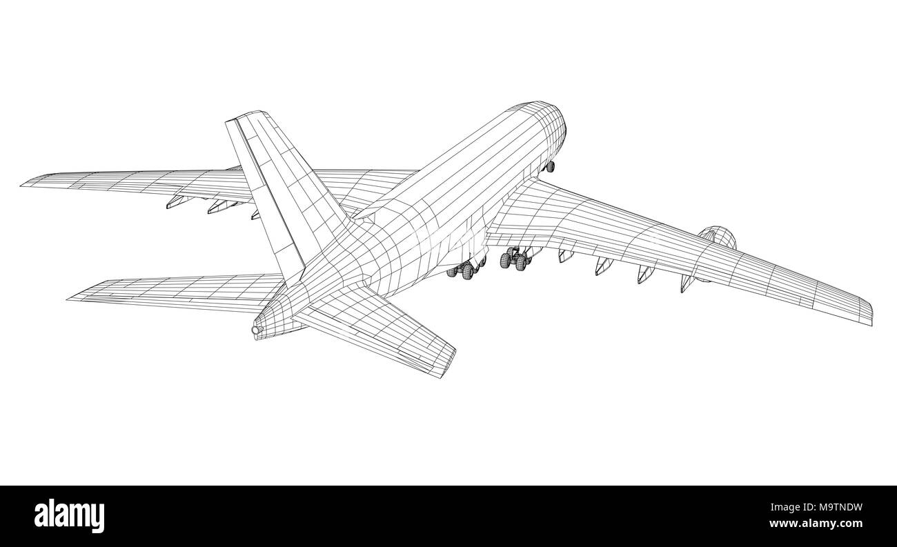 Passenger aircraft. 3d illustration Stock Photo - Alamy