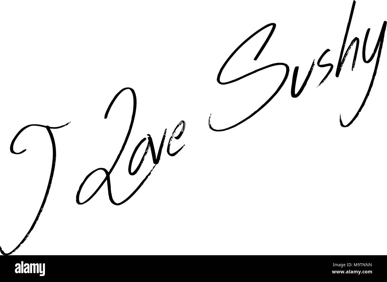 I Love Sushy Text sign illustration on white background Stock Vector ...