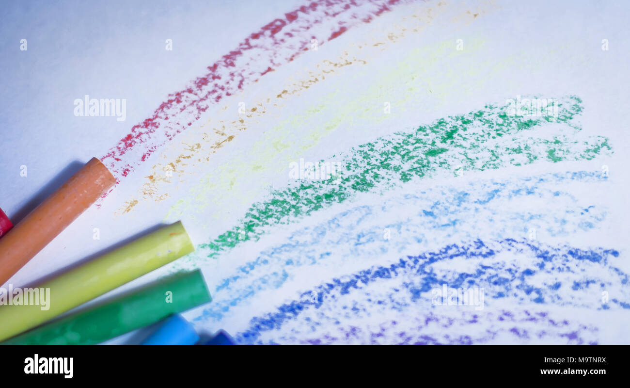 children crayons to draw.isolated on a white background Stock Photo - Alamy