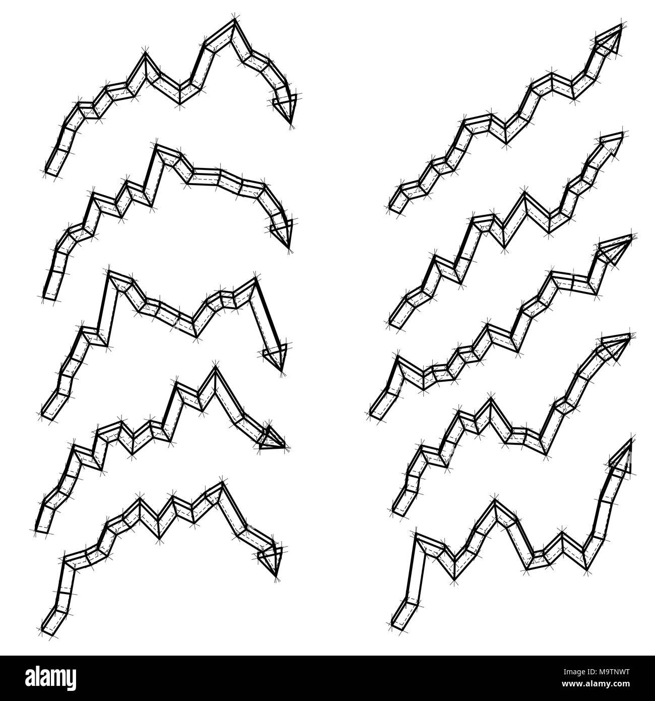 Blueprint engineering illustration set Black and White Stock Photos ...