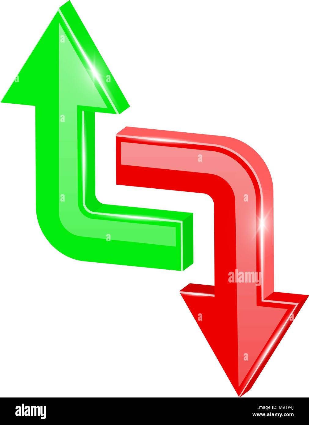 Colored 3d arrows, up and down Stock Vector Image & Art - Alamy