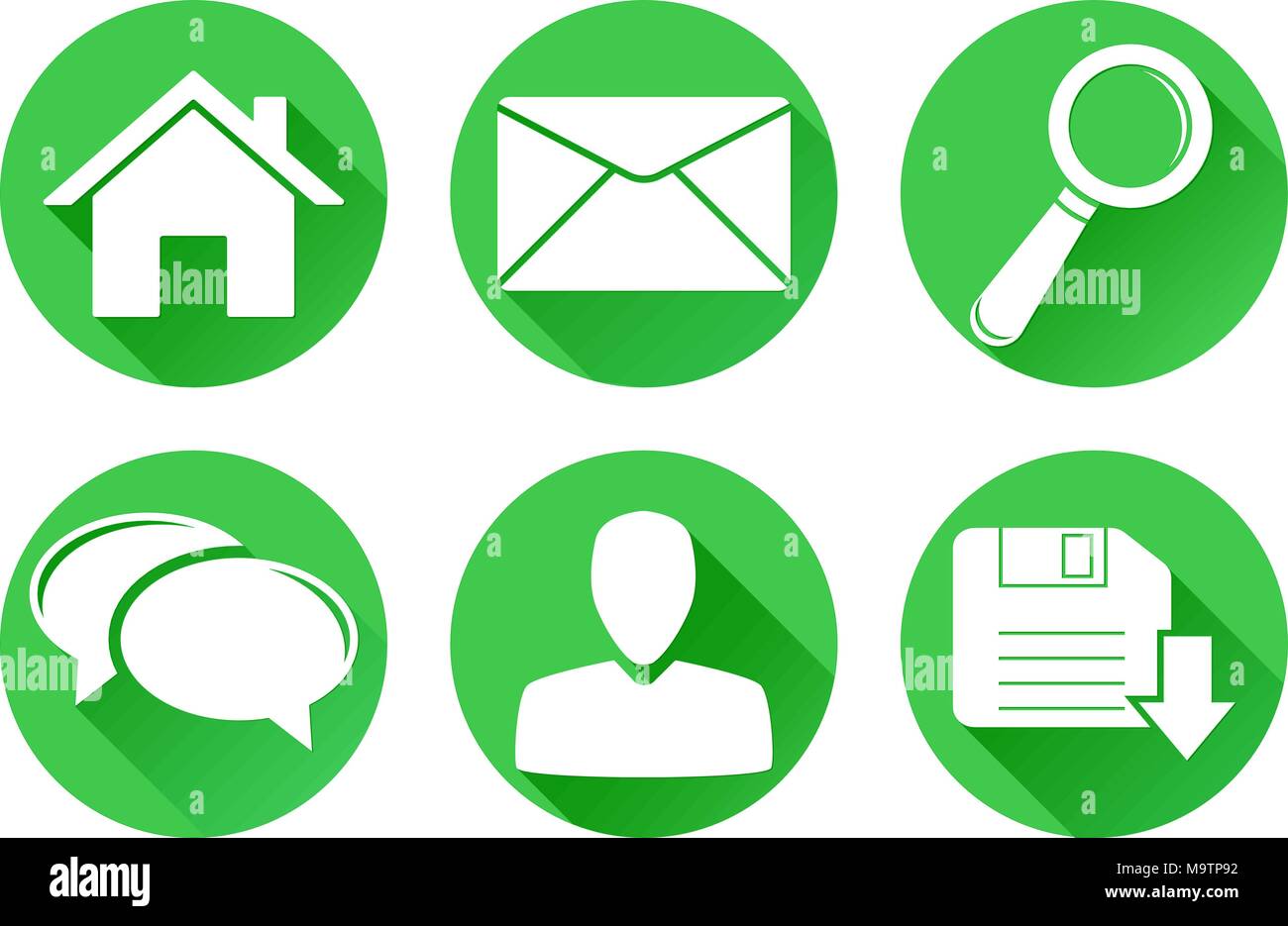 Set of main round green internet icons Stock Vector Image & Art - Alamy