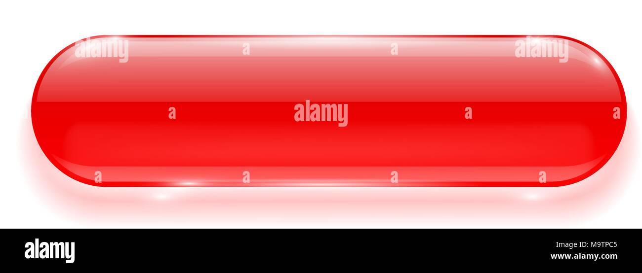 Oval glass button. Red 3d shiny blank push button Stock Vector Image ...