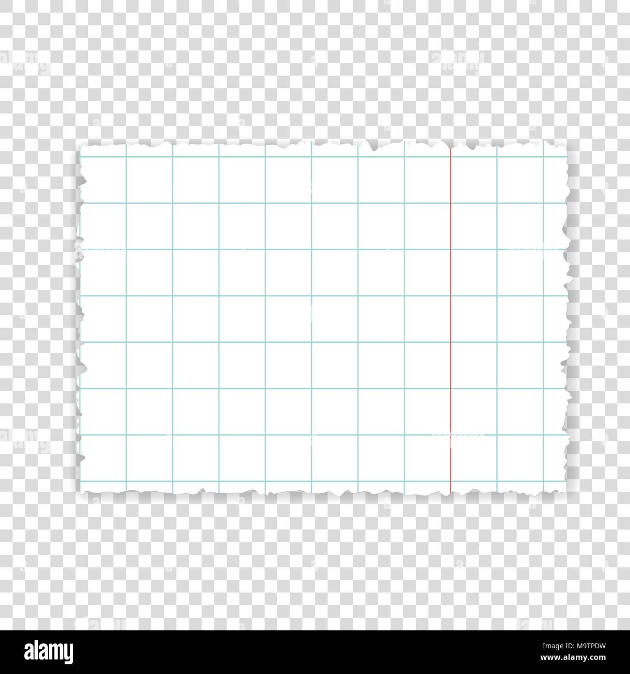 Lined paper. Piece of paper from notebook. Vector illustration isolated ...