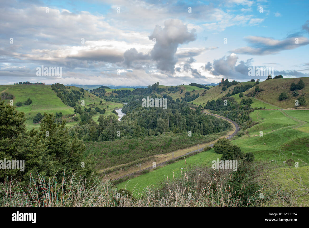 Panoramic view from Piriaka |Lookout near Manunui in New Zealand Stock ...