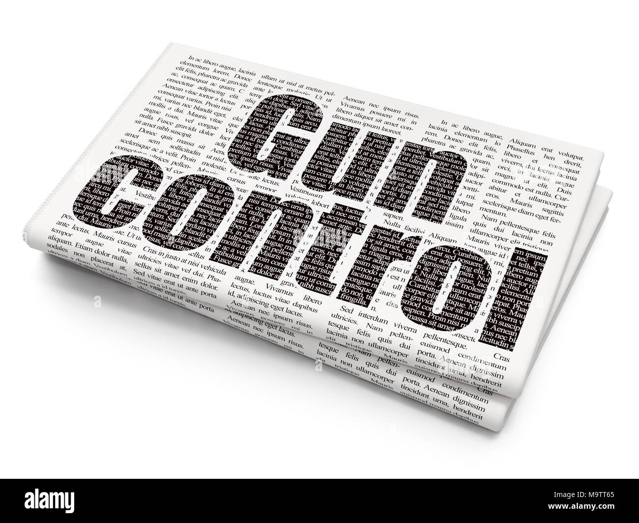 Safety concept: Gun Control on Newspaper background Stock Photo - Alamy
