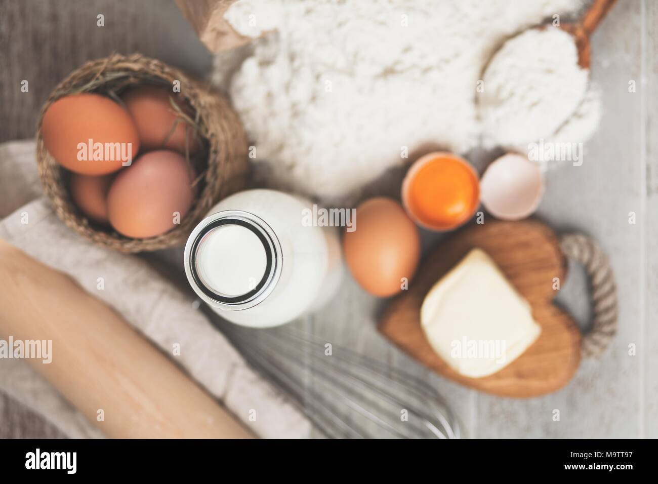 Basic baking ingredients Stock Photo - Alamy