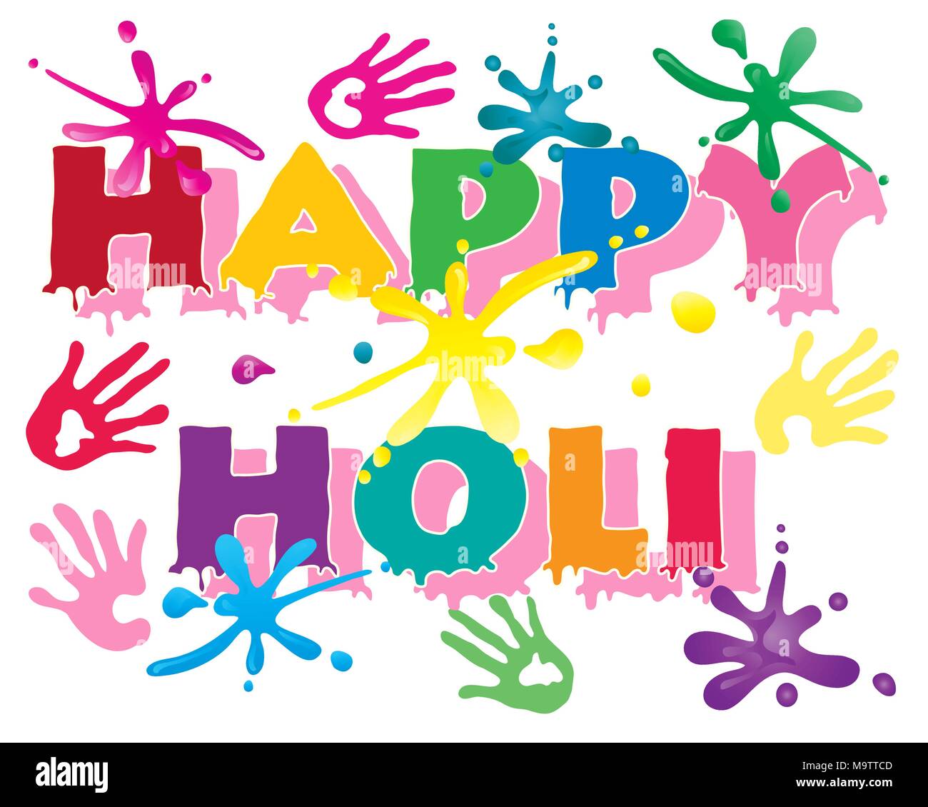 Holi festival india throwing powder Stock Vector Images - Alamy
