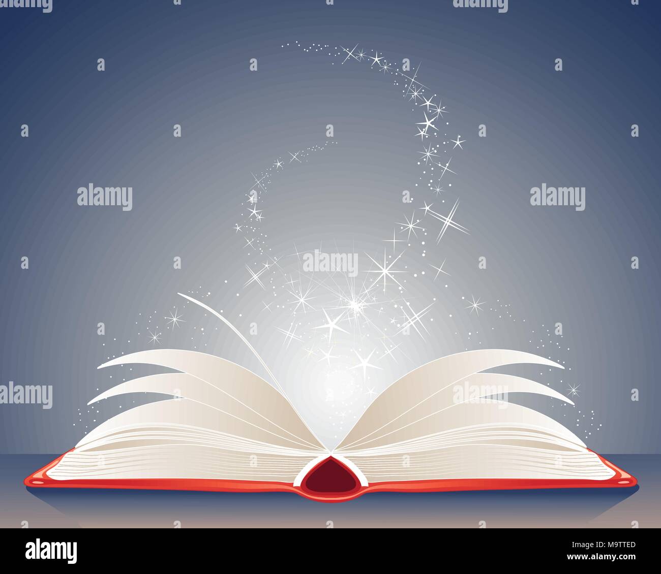 a vector illustration in eps 10 format of a bright red magic book of ...