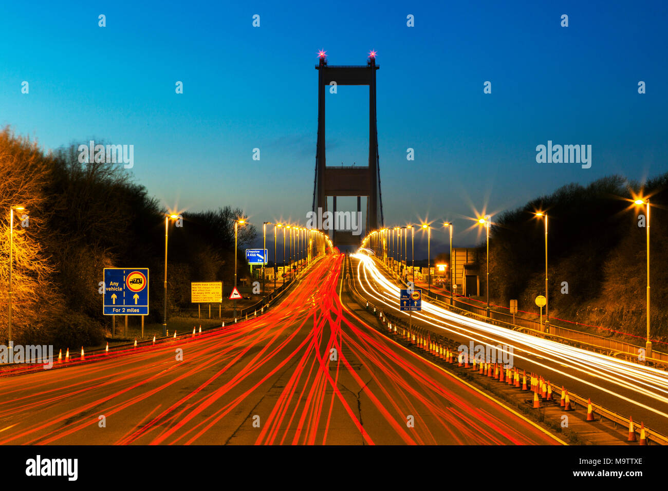 First Severn Bridge, Wales, UK Stock Photo - Alamy
