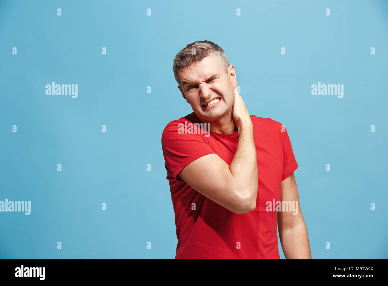 Neck pain man front hi-res stock photography and images - Alamy