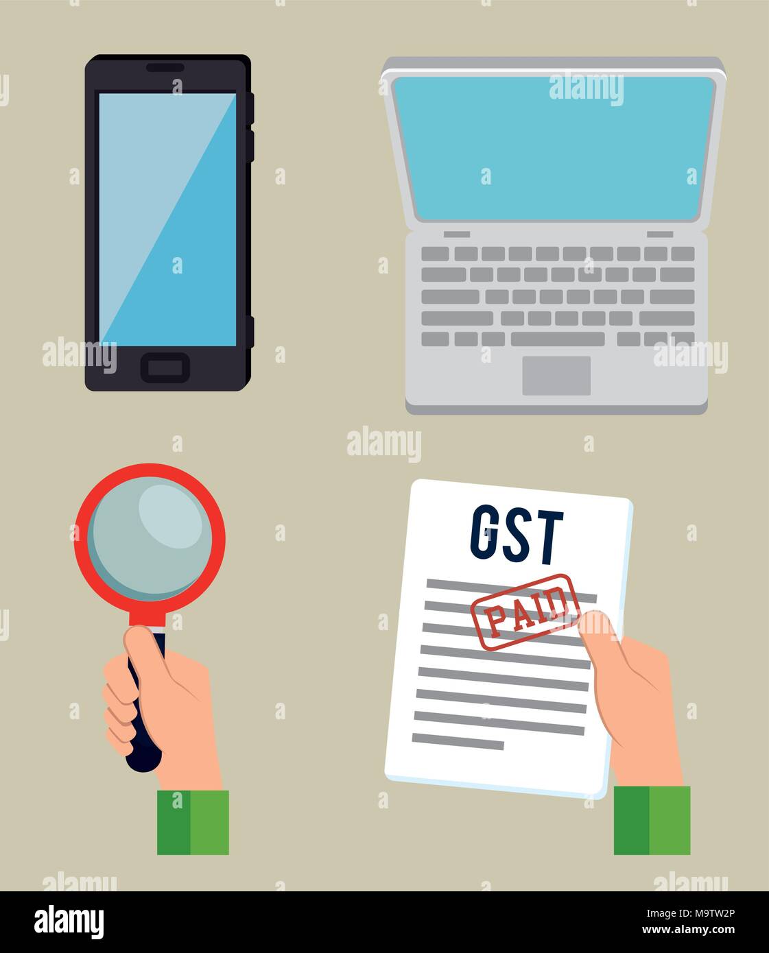 gst time set elements icons vector illustration design Stock Vector ...